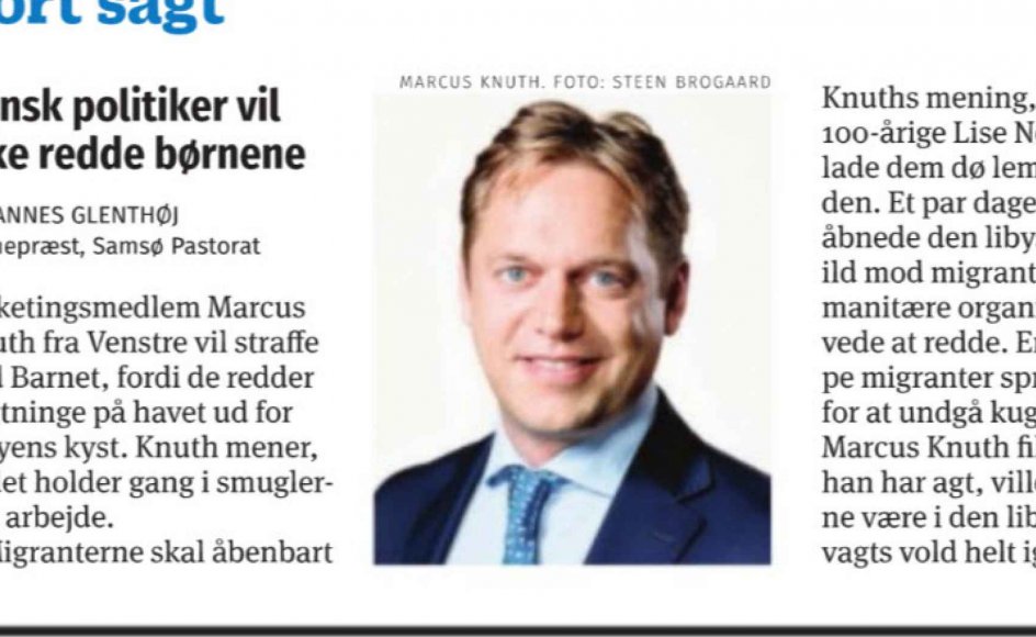 Marcus Knuth (V): Selvfølgelig skal migrantbørnene reddes. Spørgsmålet ...