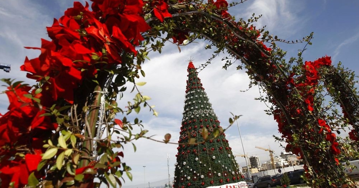 Jul i Libanon er dans om bål, papa Noël og botaniske julekrybber ...